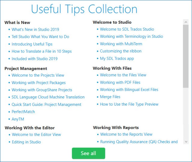 SDL Trados Studio 2019: avoiding featuritis | Signs & Symptoms of ...